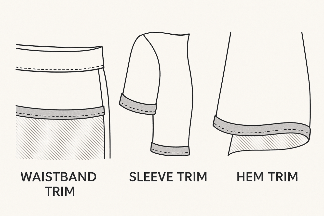 Trims in Garment Construction: Edge Finishing for Waistbands & Sleeves