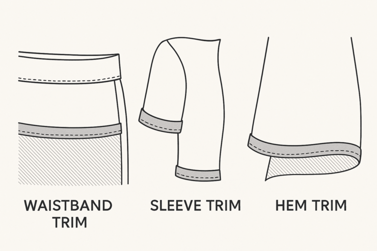 Trims in Garment Construction: Edge Finishing for Waistbands & Sleeves