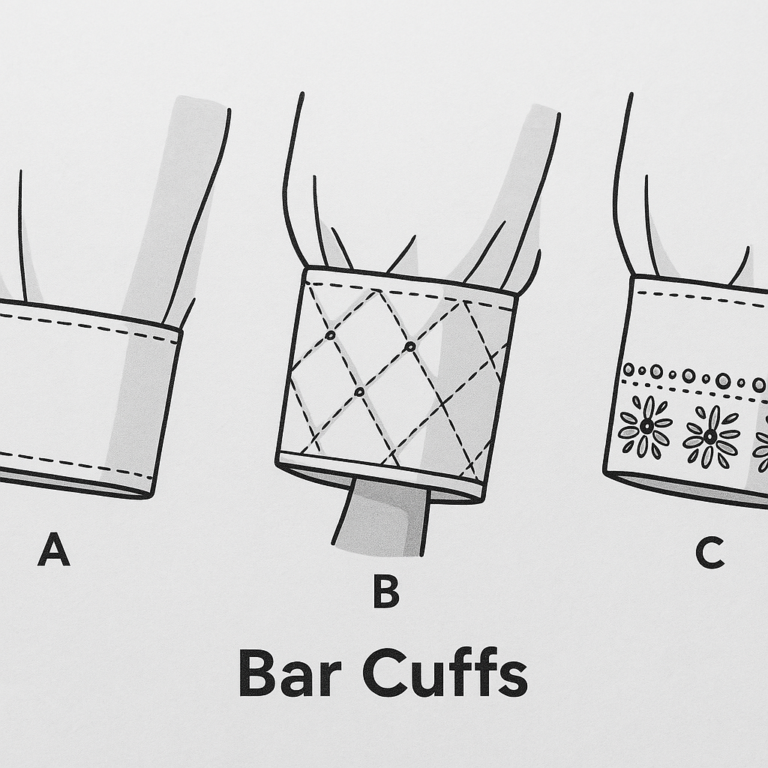 Bar Cuffs in Fashion: Quilted, Embroidered, and Non-Slit Cuffs Explained