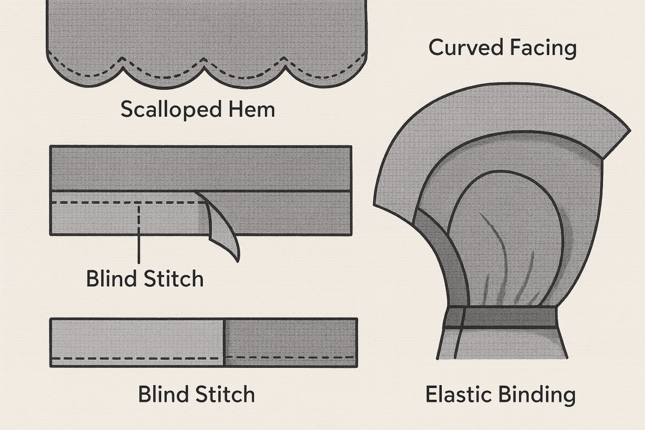 Shaped Hem Techniques for Garment Finishing: Shell Edges & Curves