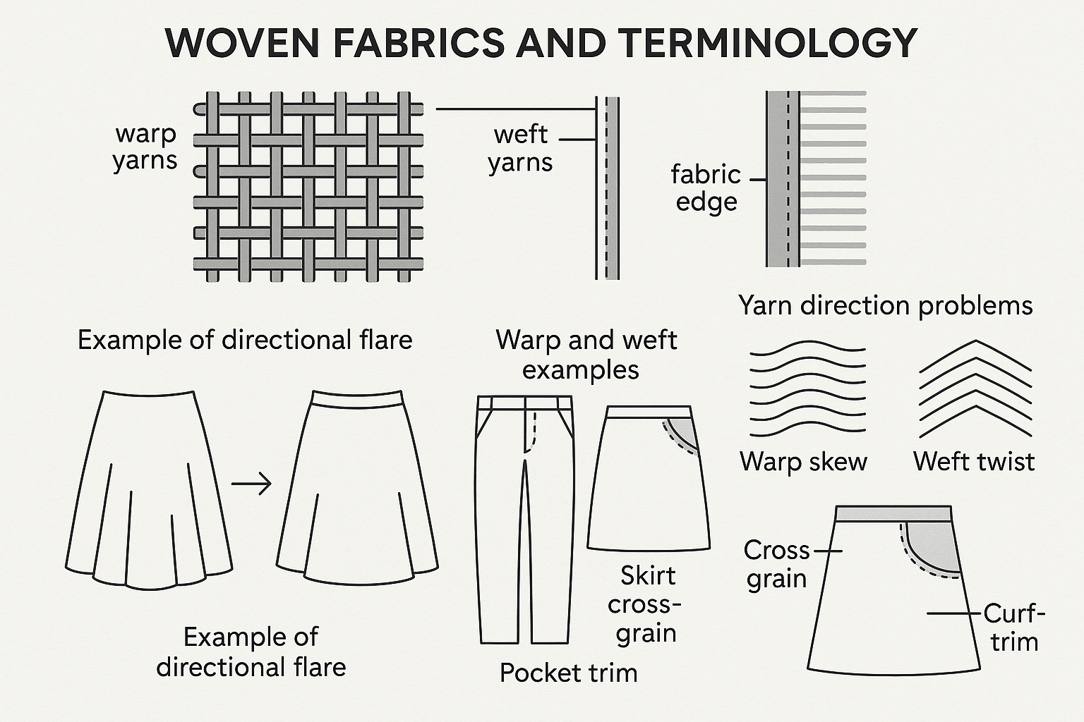 Woven Fabric Terminology: Warp, Weft, Yarn Direction, and Garment Fit